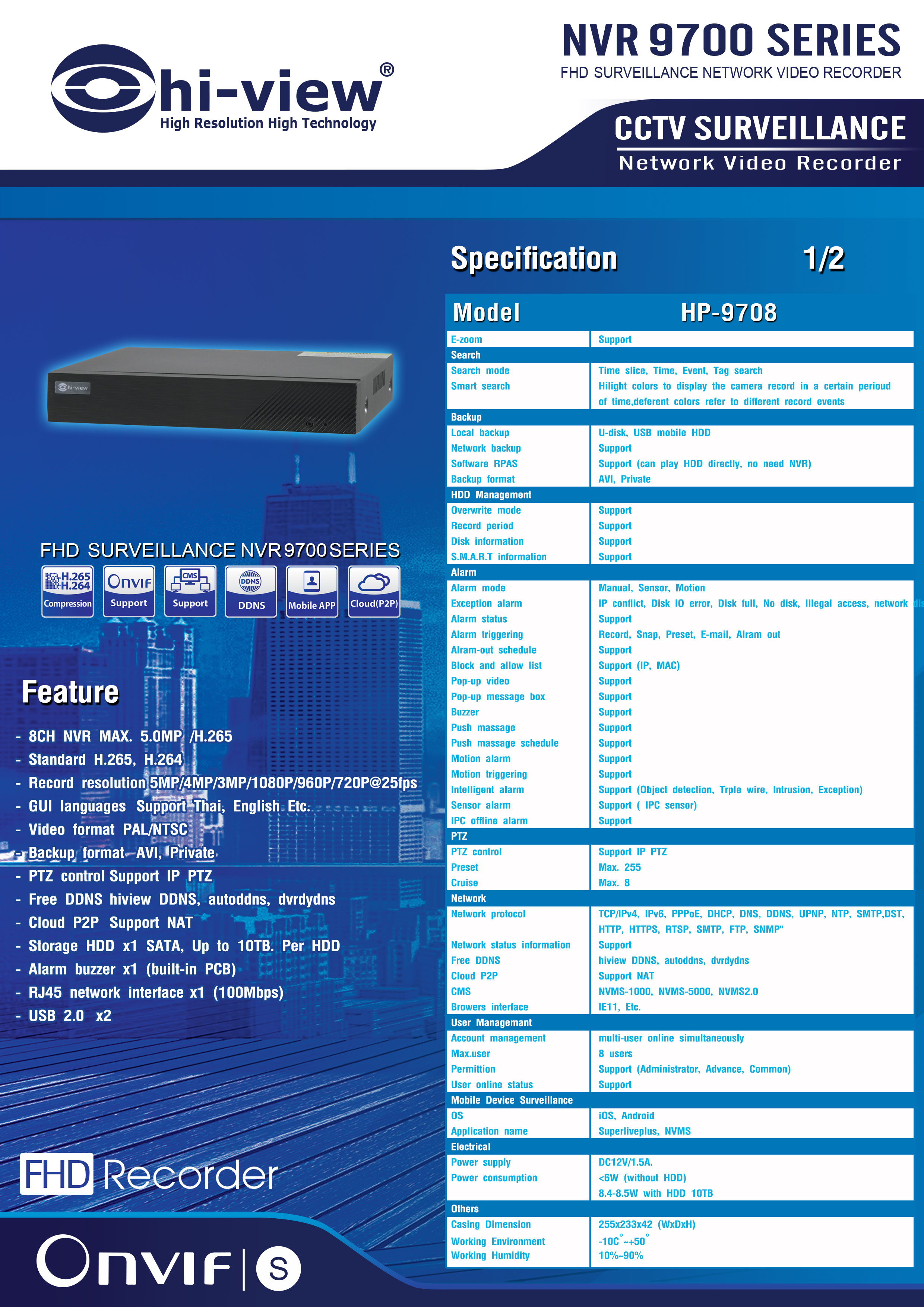เครื่องบันทึก (NVR) Hi-view รุ่น HP-9708 8Ch - Storetex Shop