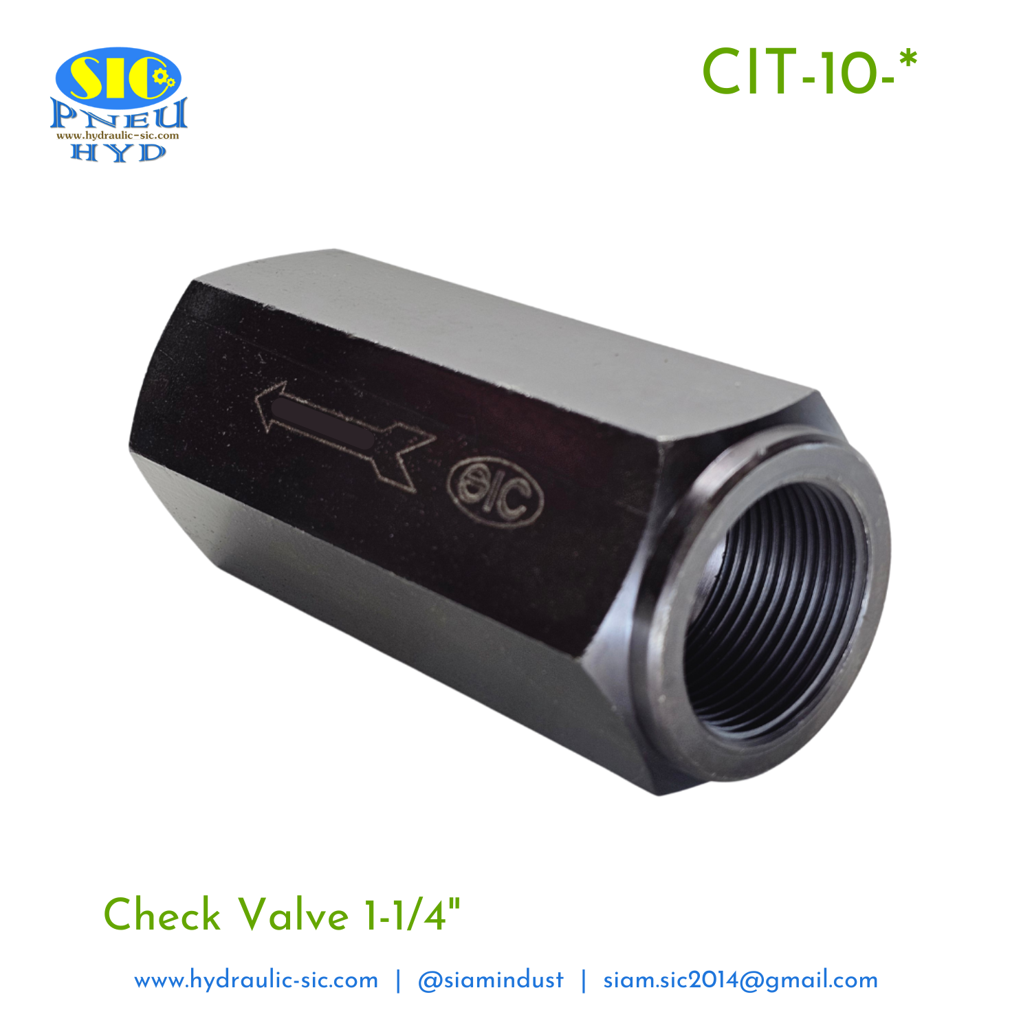 CIT-03,CIT-04,CIT-06,CIT-08,CIT-10 In Line Check Valves วาล์วกันกลับแบบต่อท่อ - Siam industrial ...