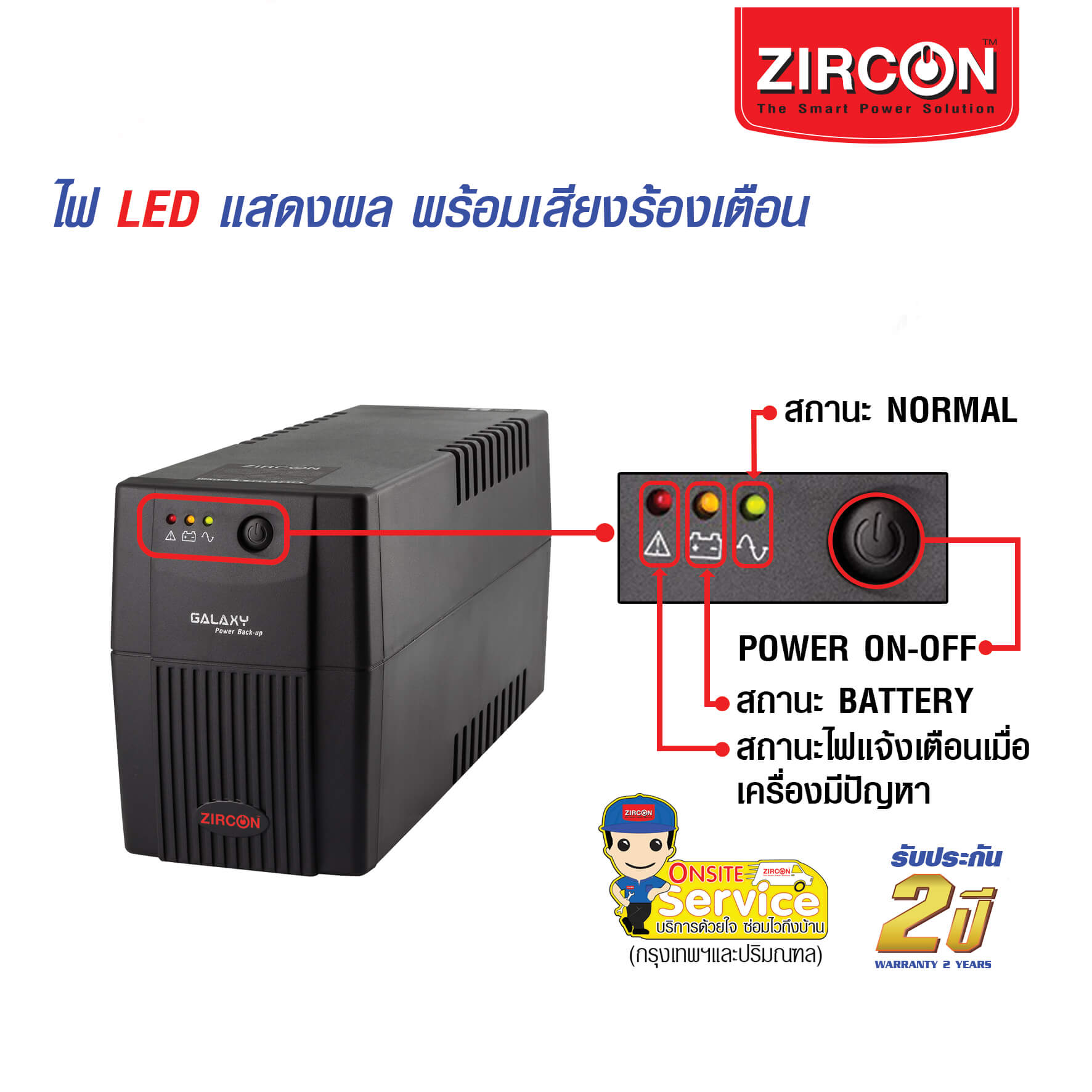 Zircon Ups (เครื่องสำรองไฟฟ้า) ขนาด 1000VA 600w - Storetex Shop Storetexshop
