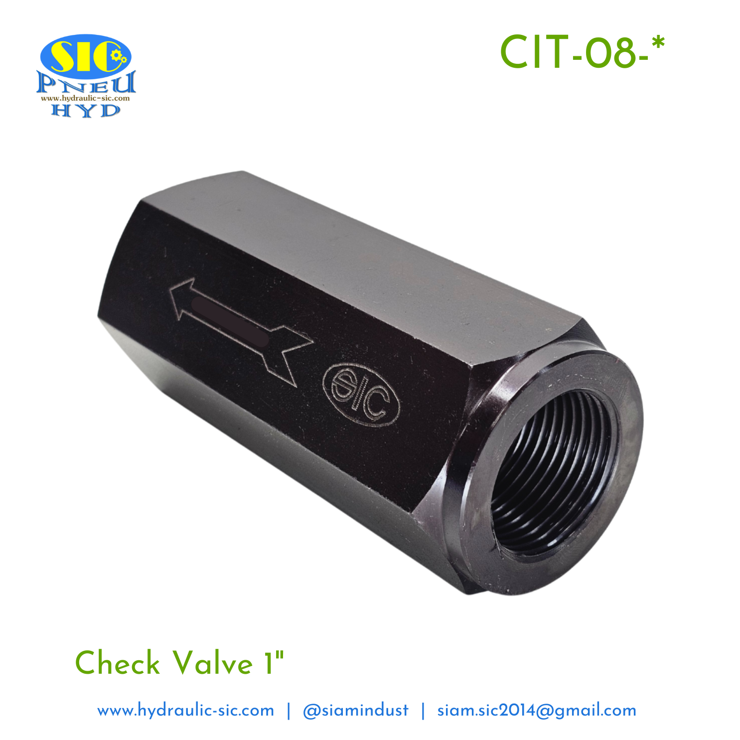 CIT-03,CIT-04,CIT-06,CIT-08,CIT-10 In Line Check Valves วาล์วกันกลับแบบต่อท่อ - Siam industrial ...