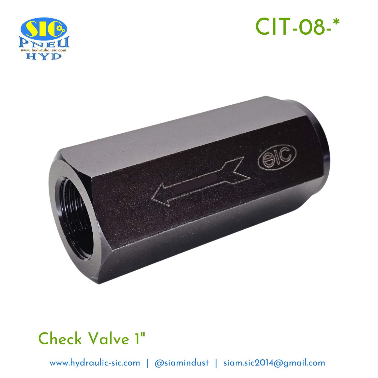 CIT-03,CIT-04,CIT-06,CIT-08,CIT-10 In Line Check Valves วาล์วกันกลับแบบต่อท่อ - Siam industrial ...
