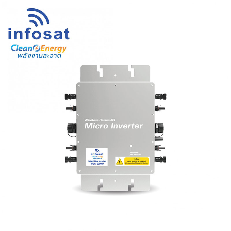 Infosat ชุดOn-Grid 4KW Micro Inverter 2000W (2ชุด) พร้อมแผงโซล่าเซลล์ Mono Half Cell 550W 8แผง ...